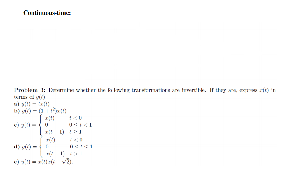 Solved Determine whether the following transformations are | Chegg.com