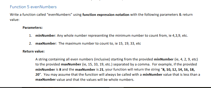 Solved Write a series of JavaScript functions to perform | Chegg.com
