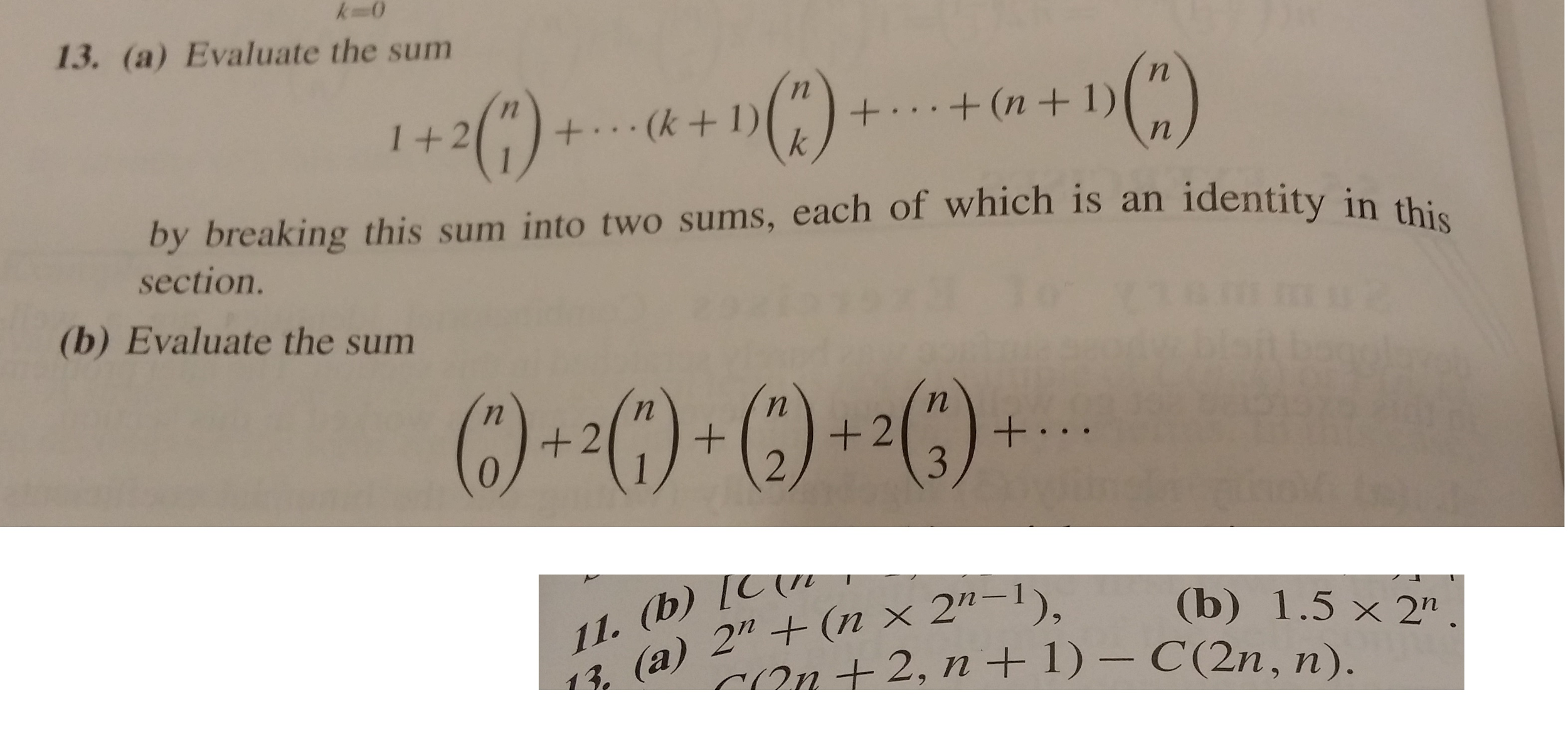 13. (a) Evaluate the sum by breaking this sum into | Chegg.com