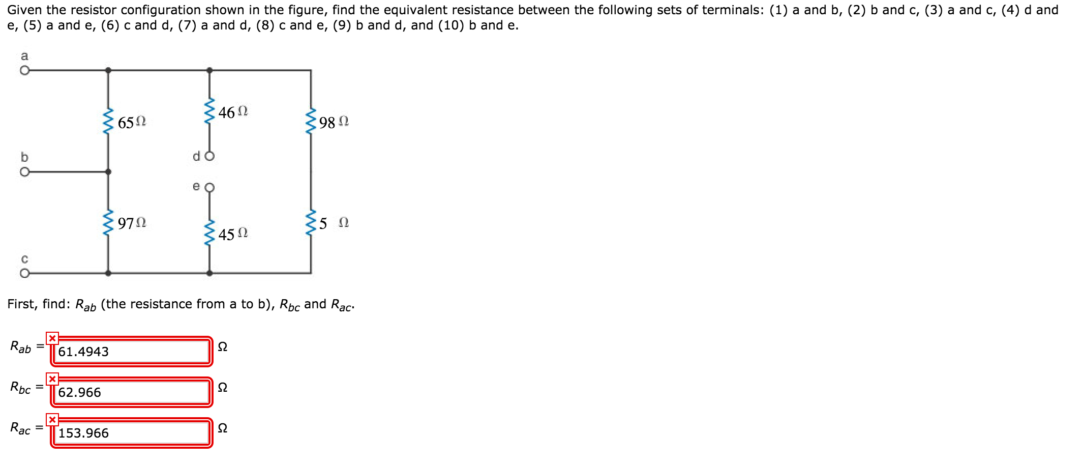 Solved Given the resistor configuration shown in the figure, | Chegg.com