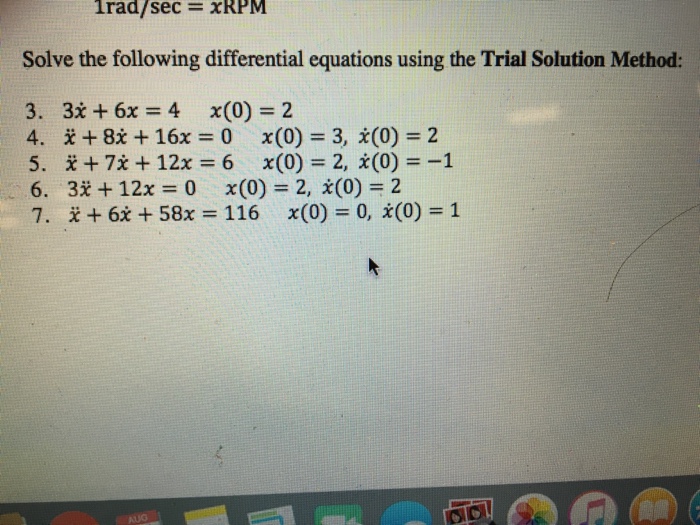 Solved Solve the following differential equations using the | Chegg.com Solved Solve the following differential equations using the | Chegg.com