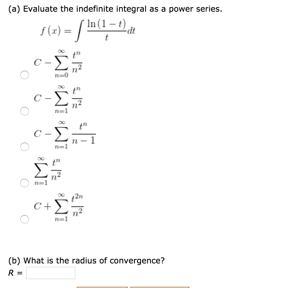 Solved Evaluate the indefinite integral as a power series. | Chegg.com