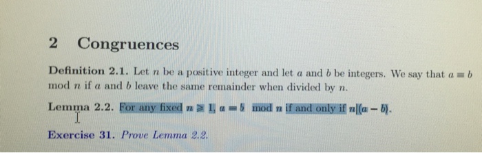 Solved Let n be a positive integer and let a and b be | Chegg.com