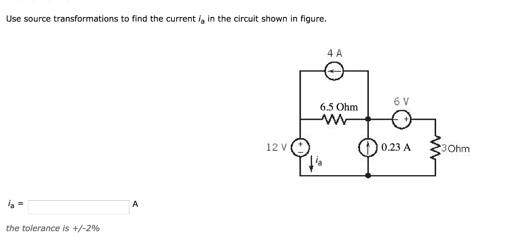 Solved Use source transformations to find the current ia in | Chegg.com