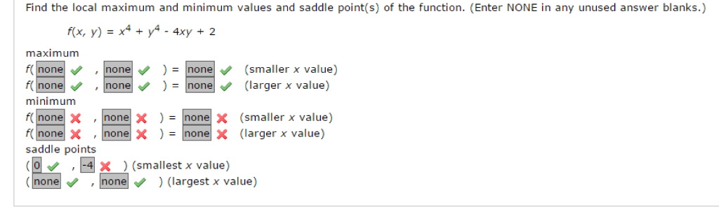 Solved Find The Local Maximum And Minimum Values And Saddle 