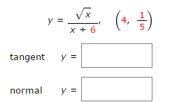 Solved Find the equations of the tangent line and normal | Chegg.com