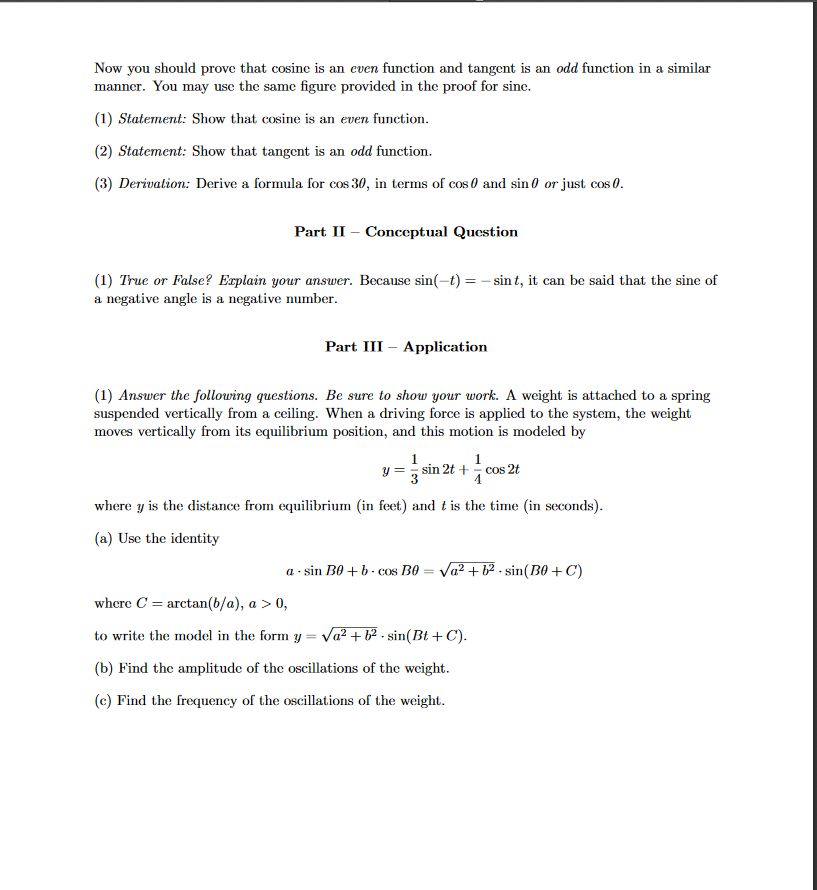 Solved MAC1114- College Trigonometry Project 2 Instructions: | Chegg.com