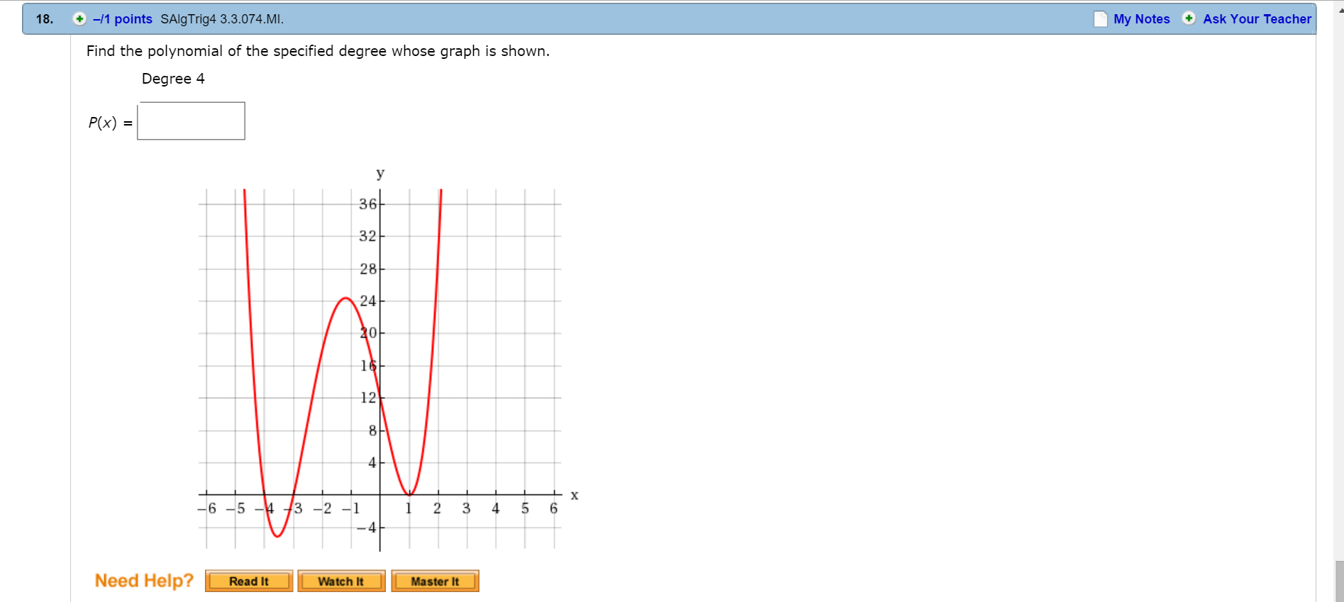 Solved Find the polynomial of the specified degree whose | Chegg.com
