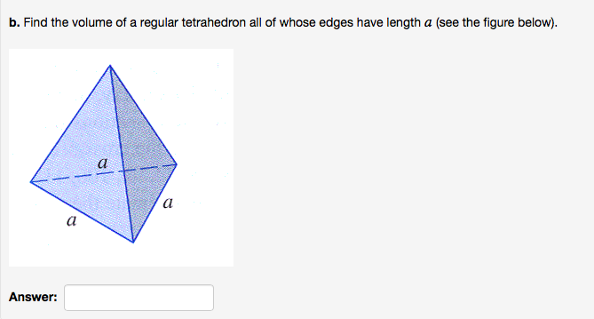 Solved Find the volume of a regular tetrahedron all of whose | Chegg.com