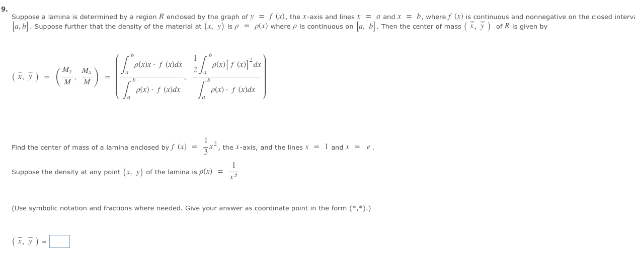 Solved 10 Calc II Questions: Center of Mass, Centroid, The | Chegg.com