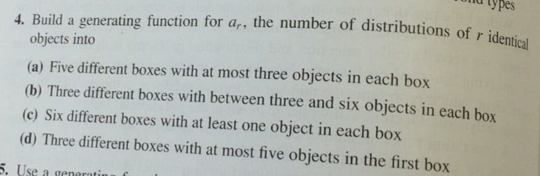 Solved Build A Generating Function For Ar The Number Of 