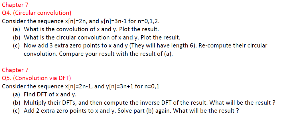 Solved Chapter 7 Q4. (Circular convolution) Consider the | Chegg.com