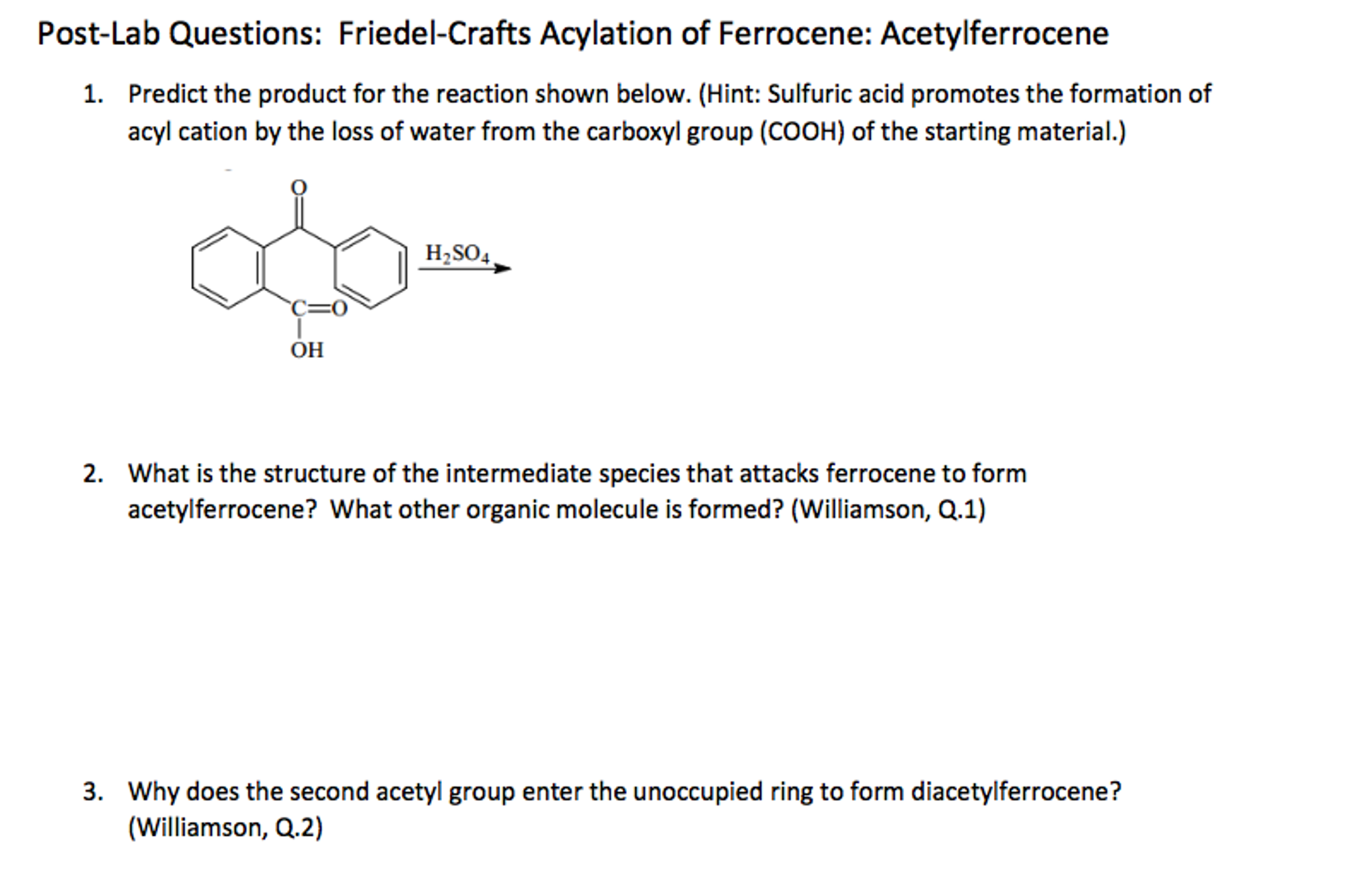 Solved Friedel-Crafts Acylation of Ferrocene: | Chegg.com