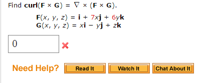 Solved Find curl(F x G) = nabla x (F x G). F(x, y, z) = i + | Chegg.com