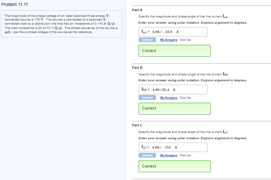 Solved The Magnitude Of The Phase Voltage Of An Ideal