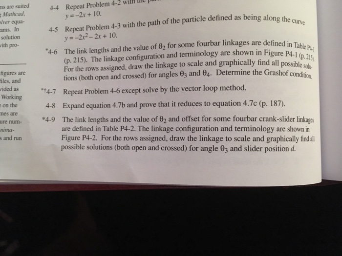 Solved DESIGN OF MACHINERY Data for Problems 4-9 to 4-10 | Chegg.com
