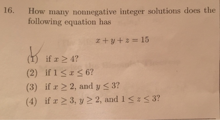 Solved How many nonnegative integer solutions does the | Chegg.com