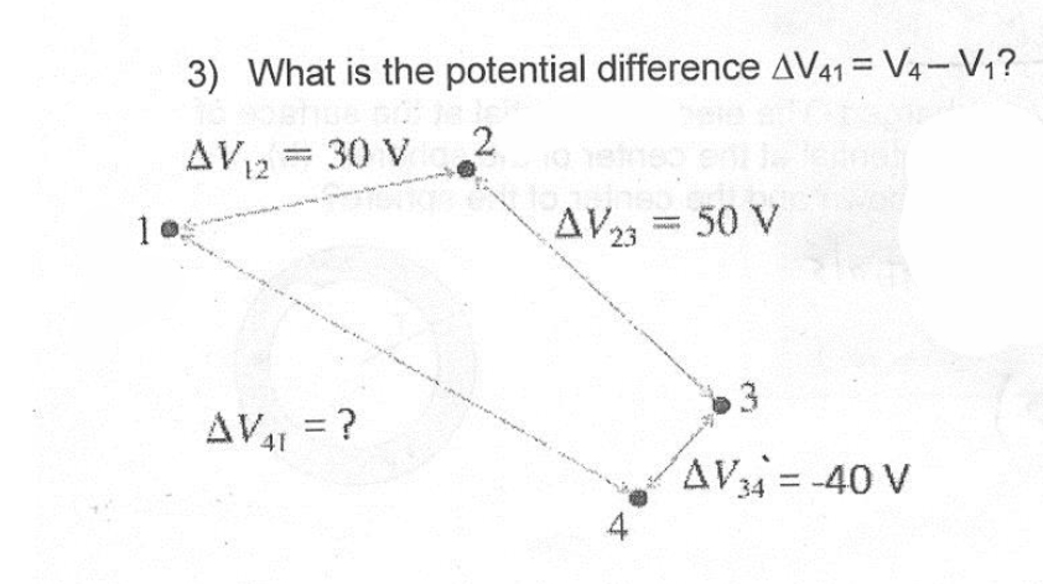 Solved What is the potential difference Delta V_41 = V_4 - | Chegg.com
