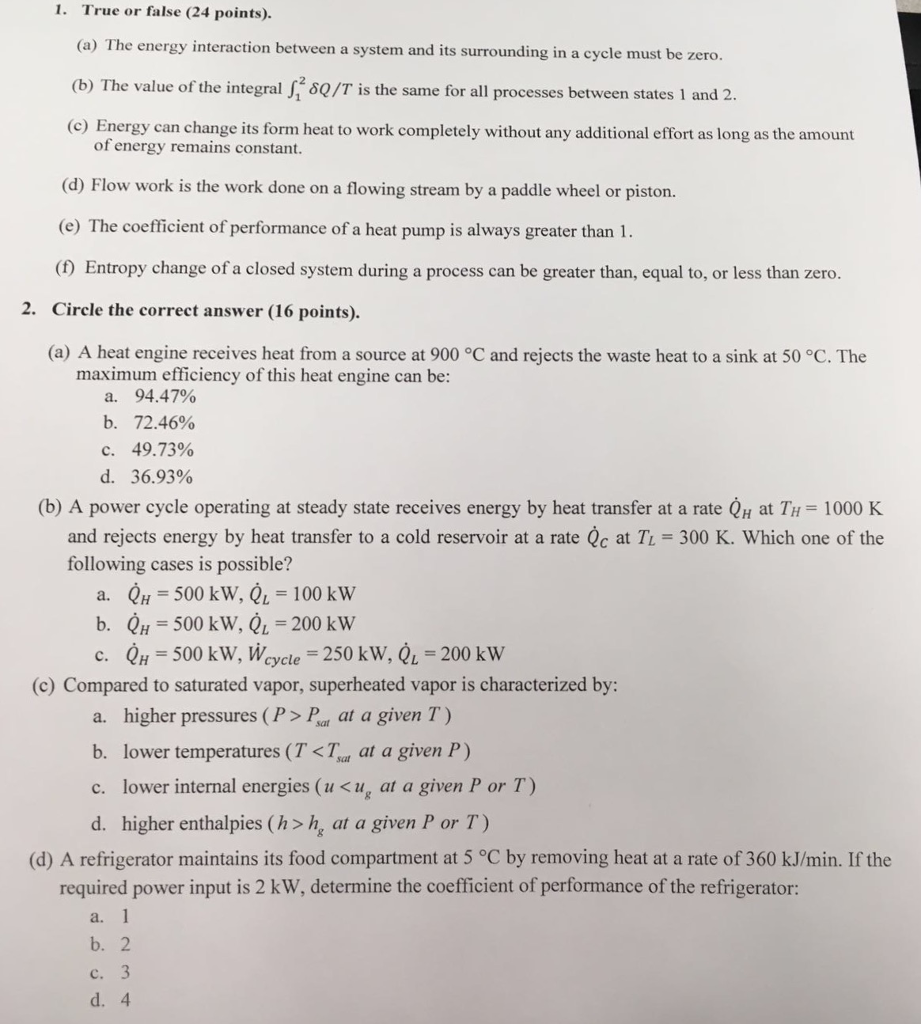Solved True or false. The energy interaction between a | Chegg.com