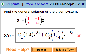 Solved +0/1 points | Previous Answers ZillDiffEQModAp11 | Chegg.com