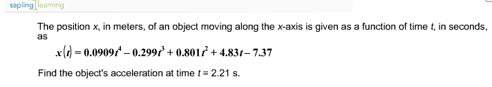 Solved the position x, in meters, of an object moving along | Chegg.com
