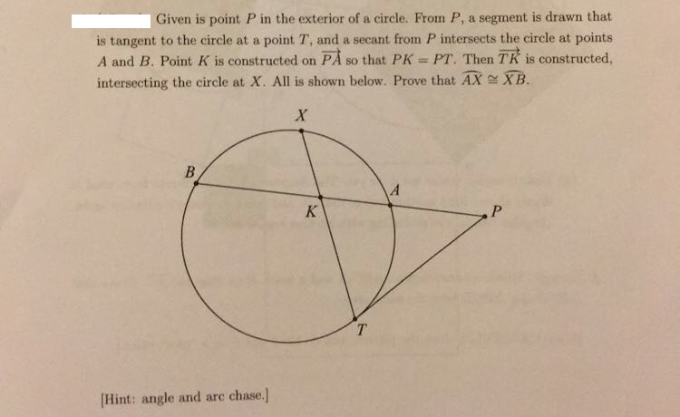 Solved Given is point P in the exterior of a circle. From P, | Chegg.com