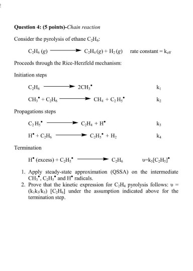 Solved Question 4: (5 points)-Chain reaction Consider the | Chegg.com