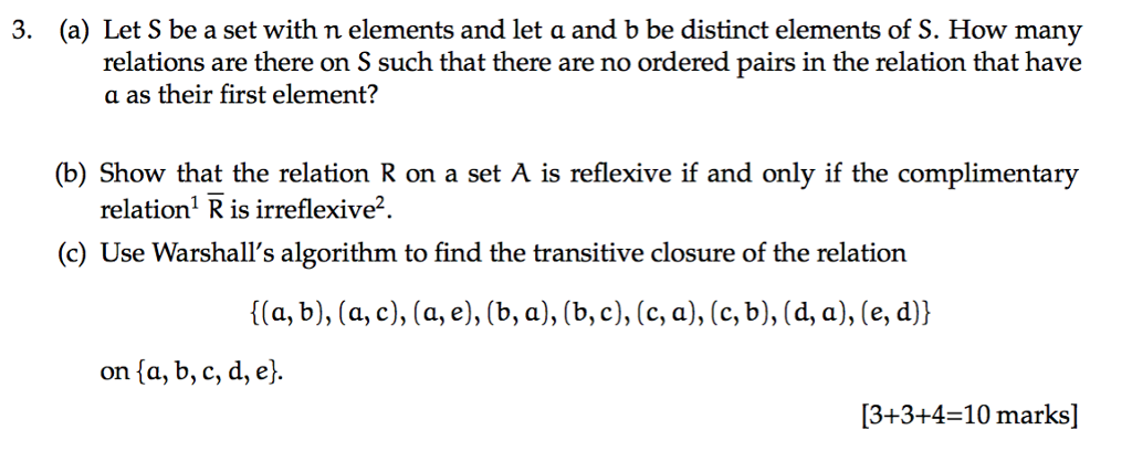 Solved (a) Let S be a set with n elements and let a and b be | Chegg.com