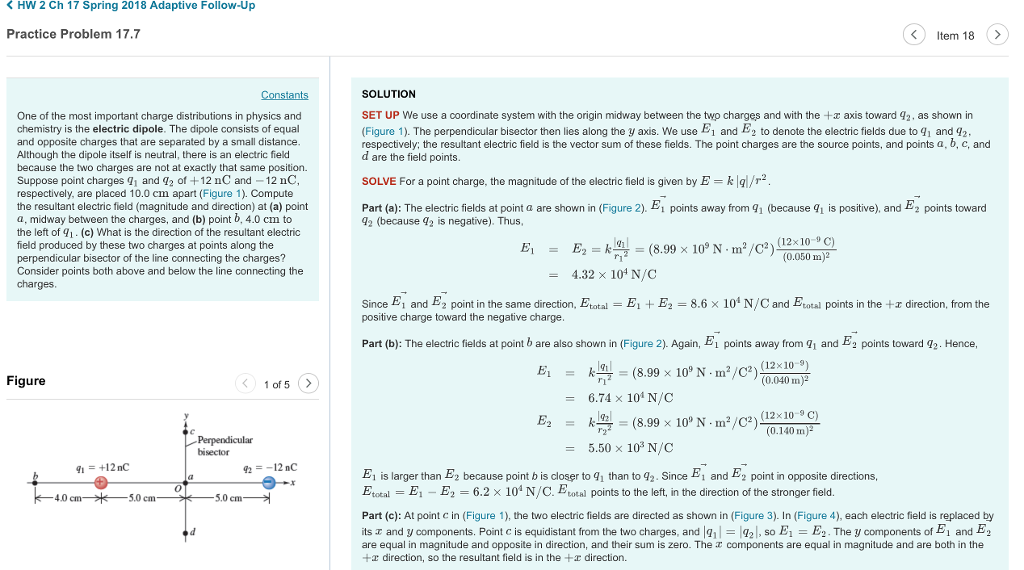 Solved HW 2 Ch 17 Spring 2018 Adaptive Follow-Up Practice | Chegg.com