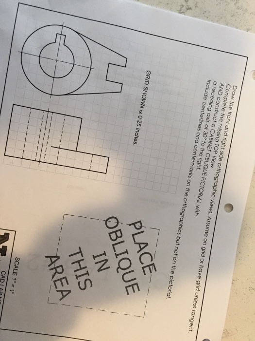 Solved Draw the front and right side orthographic views. | Chegg.com