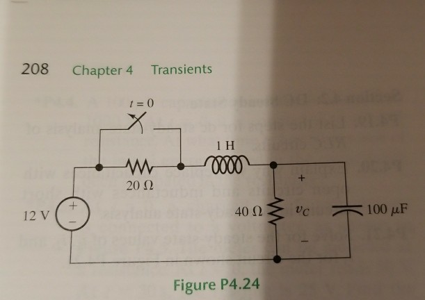 Solved P424·The circuit shown in Figure P4.24 has been set | Chegg.com