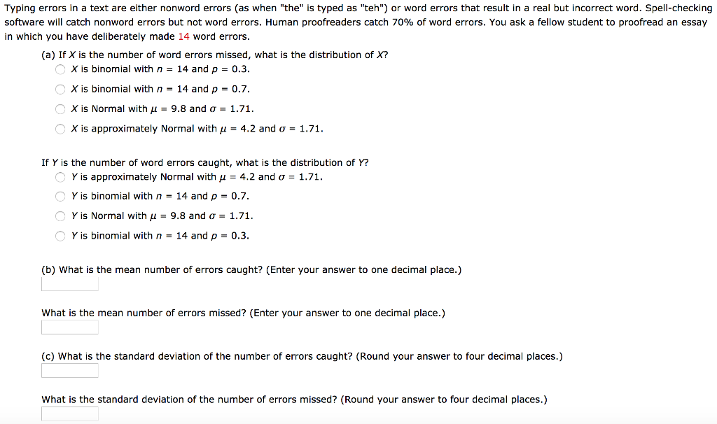 Solved Typing errors in a text are either nonword errors (as | Chegg.com