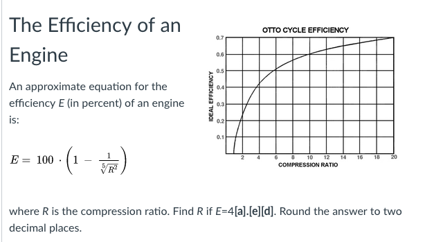 Solved An approximate equation for the efficiency E (in | Chegg.com