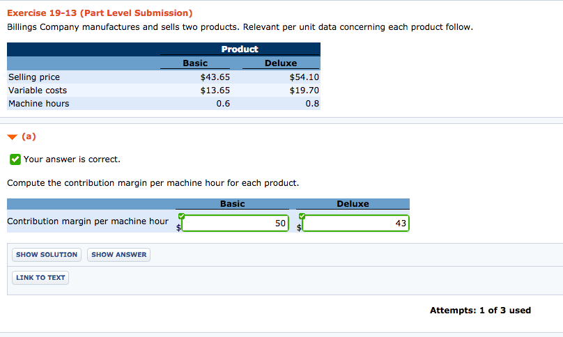 Solved Exercise 19-13 (Part Level Submission) Billings | Chegg.com