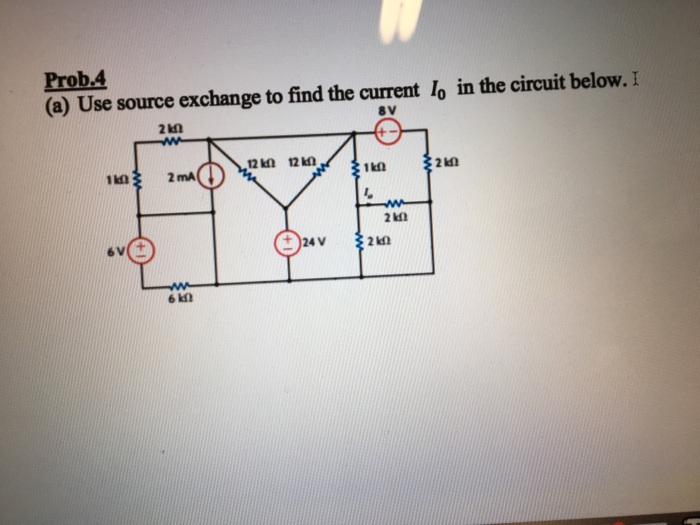 Solved Use source exchange to find the current I_0 in the | Chegg.com