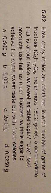 Solved How many moles are contained in each number of grams | Chegg.com
