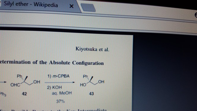 Solved Silyl ether-Wikipedia Kiyotsuka et al. etermination | Chegg.com