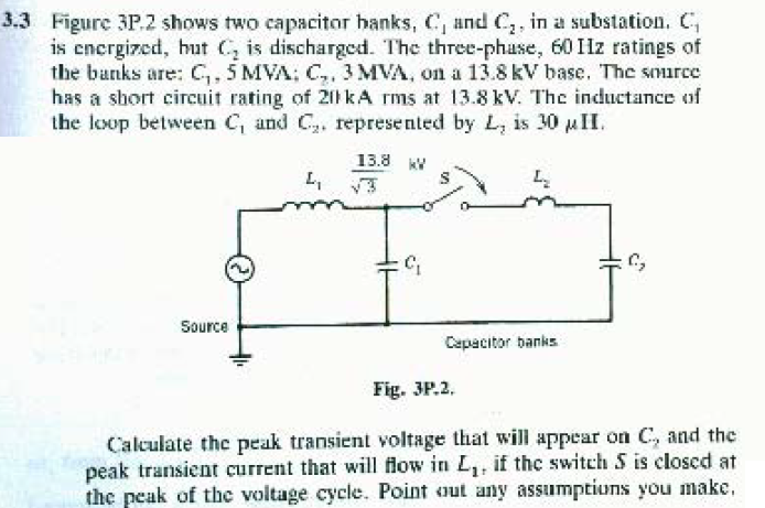 Solved Figure 3P2 shows two capacitor banks, C_1 and C_2. in | Chegg.com