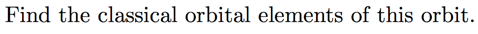 Find the classical orbital elements of this orbit. | Chegg.com