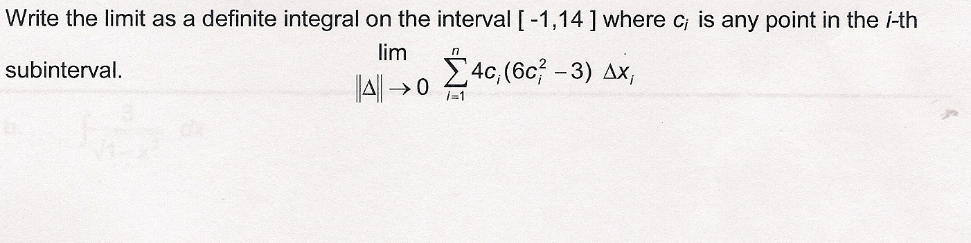 Write the limit as a definite integral on the | Chegg.com
