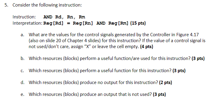 Solved 5. Consider the following instruction: Instruction | Chegg.com