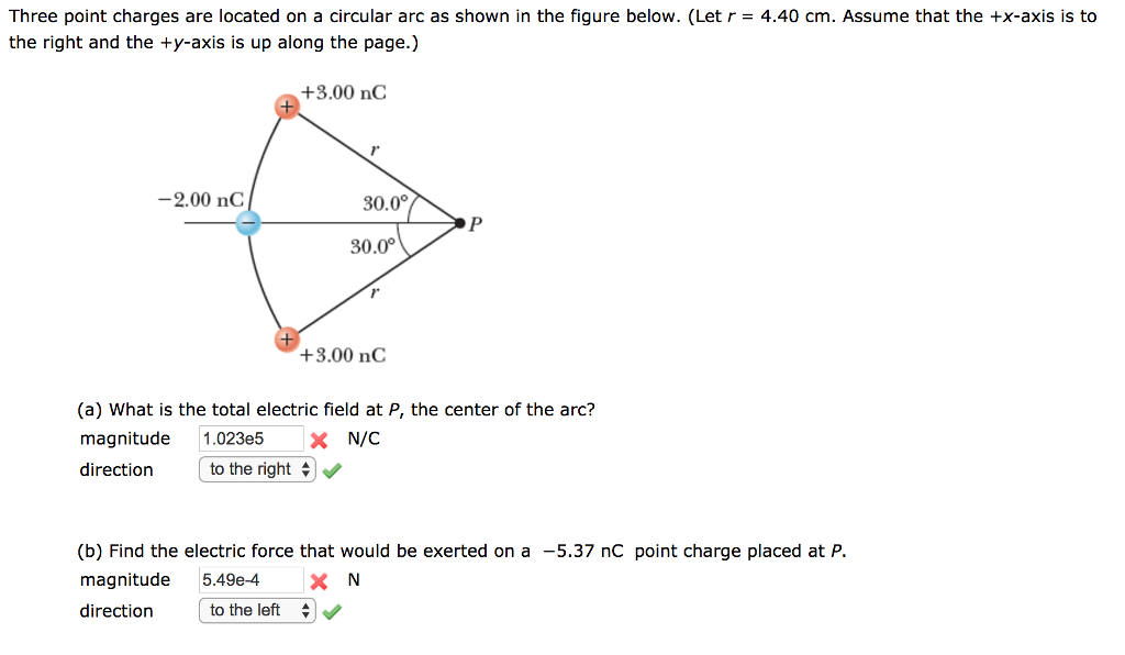Solved Three point charges are located on a circular arc as | Chegg.com
