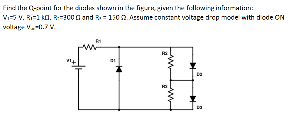 Solved Find the Q-point for the diodes shown in the figure, | Chegg.com
