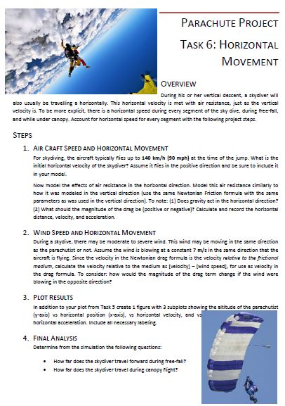 During his or her vertical descent, a skydiver will | Chegg.com