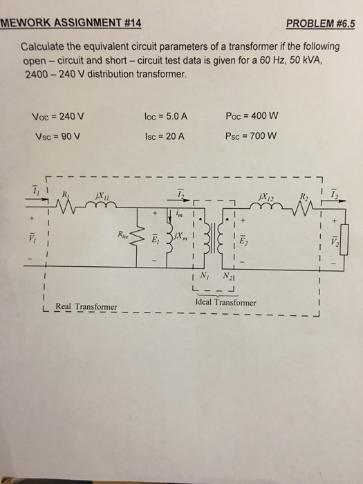Solved Calculate the equivalent circuit parameters of a | Chegg.com