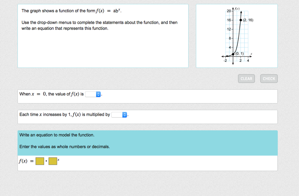 Solved The graph shows a function of the form f(x) = ab^x. | Chegg.com