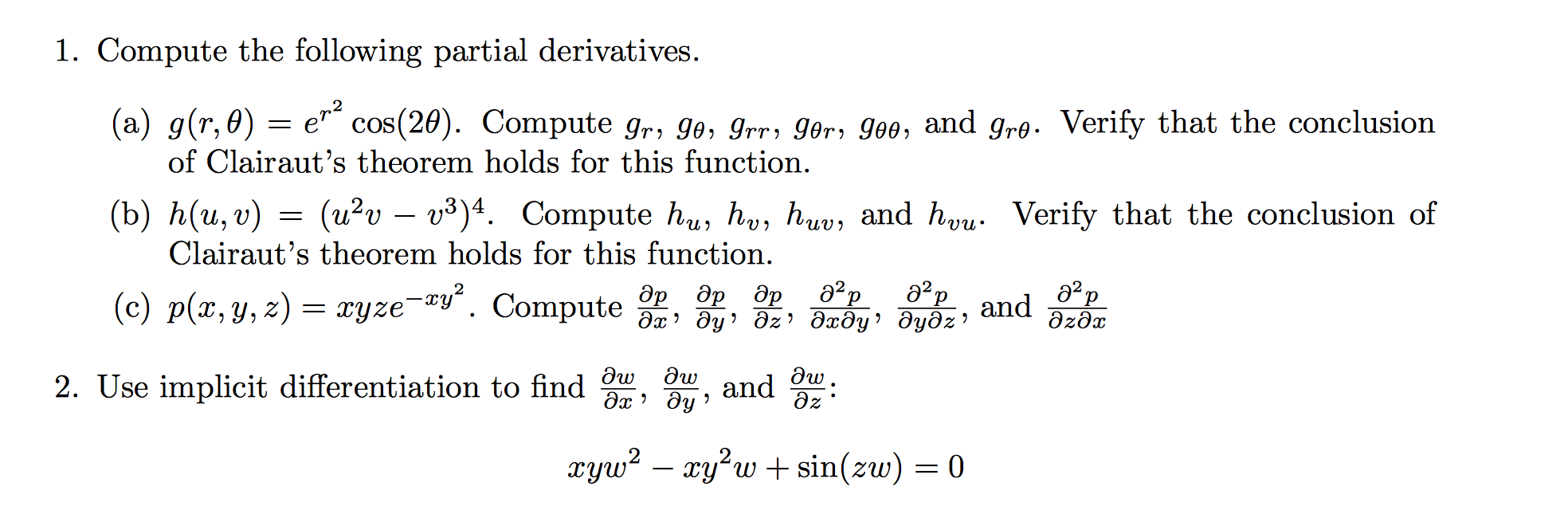 Solved Compute The following partial derivatives. g(r, | Chegg.com