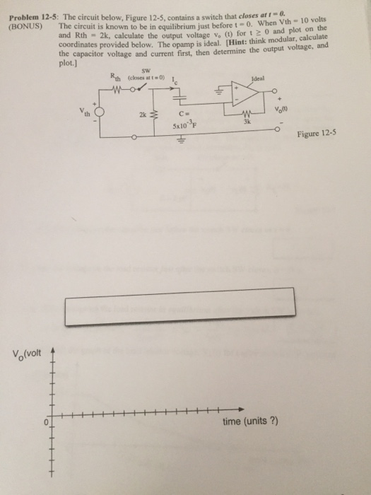 The circuit below, Figure 12-5, contains a switch | Chegg.com