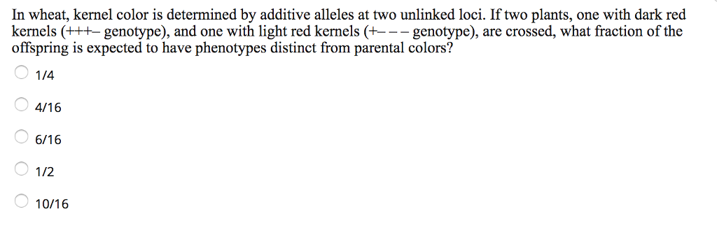 Solved In wheat, kernel color is determined by additive | Chegg.com