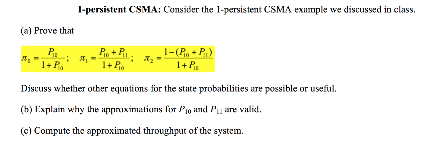 Solved 1-Persistent CSMA (w/ slides): | Chegg.com